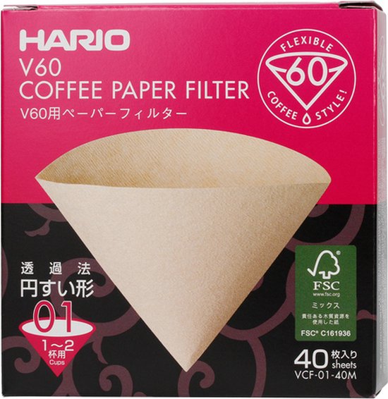 Hario Filters V60-01 40 pcs – Shavi Coffee Roasters